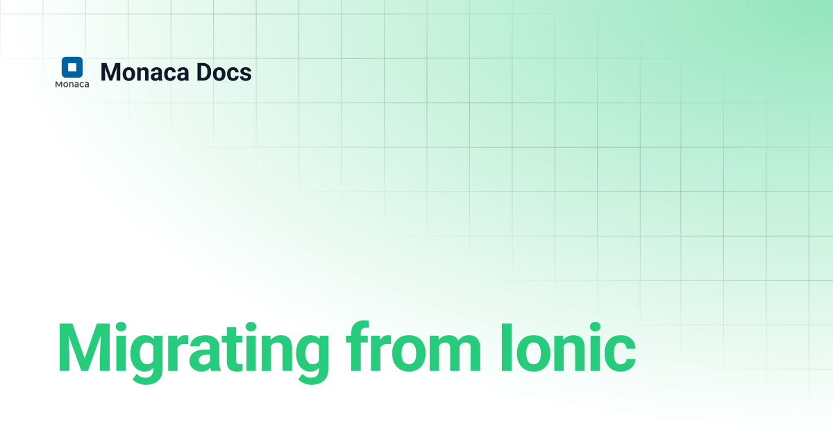Migrating from Ionic | Monaca Docs