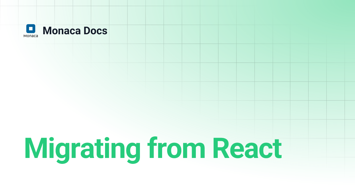 Migrating from React | Monaca Docs