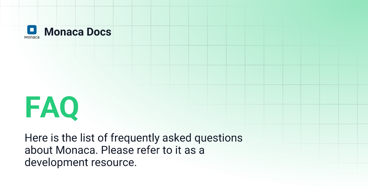FAQ | Monaca Docs