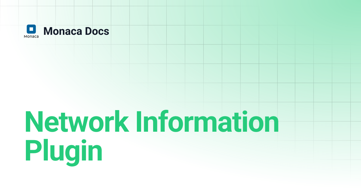 Network Information Plugin | Monaca Docs