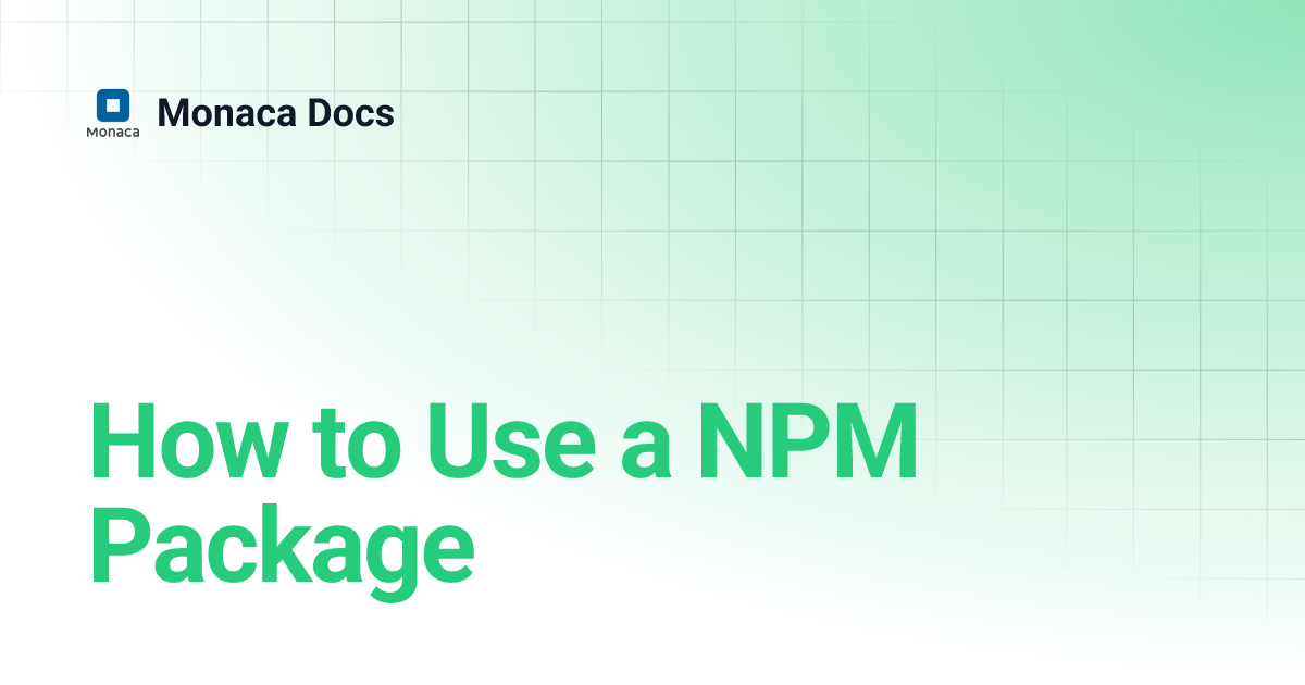 How to Use a NPM Package | Monaca Docs