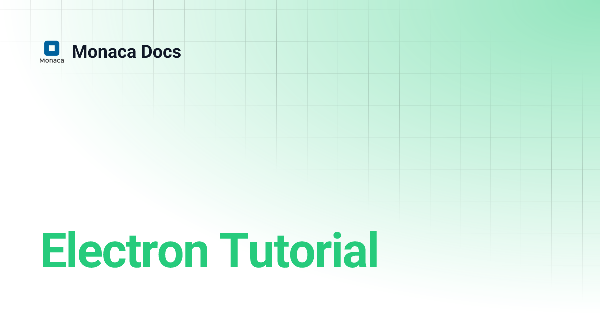 Electron Tutorial | Monaca Docs