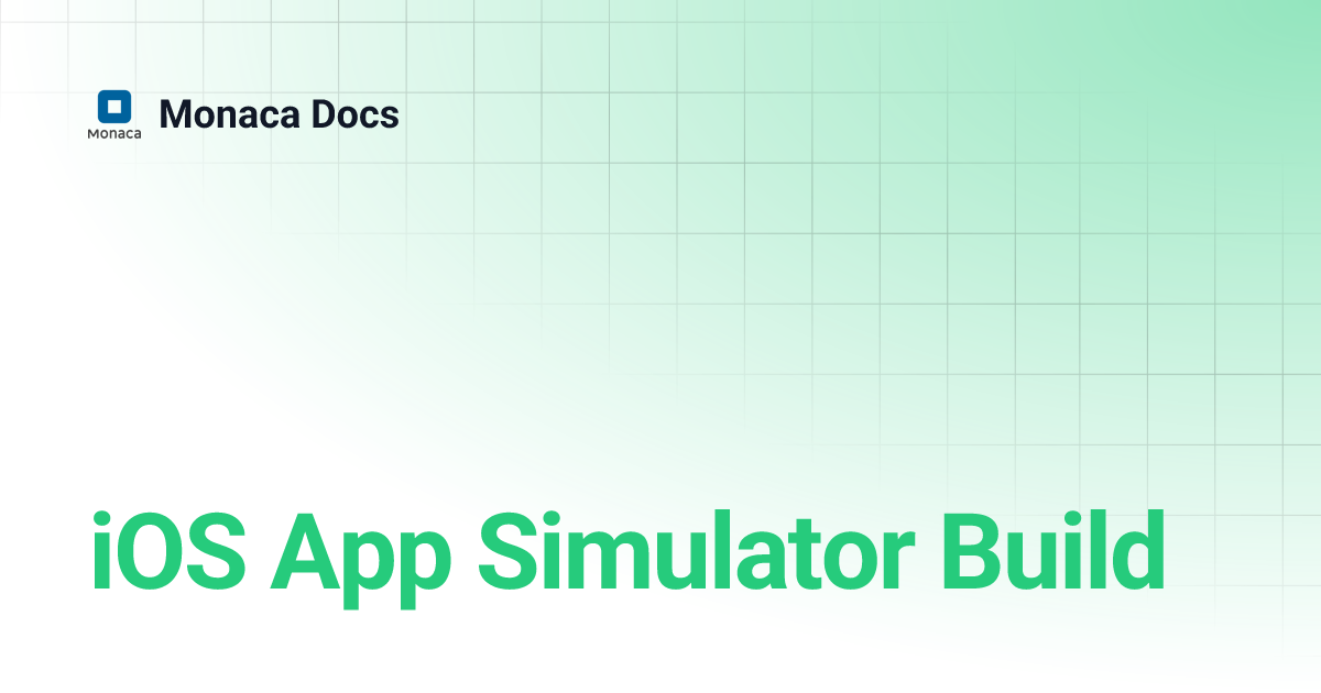 iOS App Simulator Build | Monaca Docs