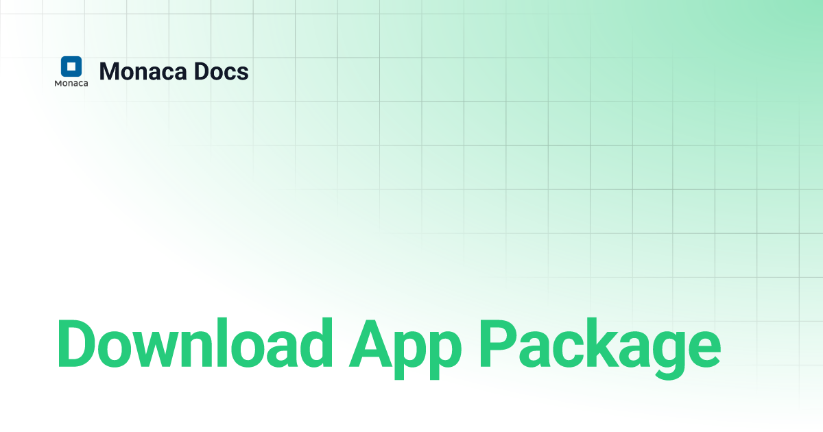 Download App Package | Monaca Docs